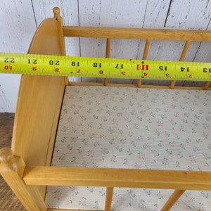 Vintage Baby Cradle Wood Rocking Child Furniture Wooden Cottage Chic ...