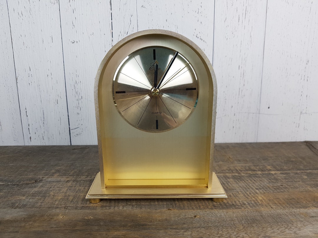 Vintage Brass Mantle Clock Ergo Quartz Classic Luxurious 80s - Etsy