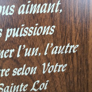 Vintage French Prayer About Love Printed on Wood Plaque Religious Mid ...