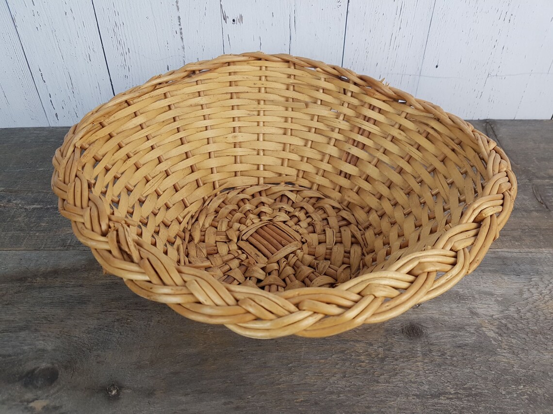 Vintage Rustic Wicker Rattan Basket 5 High X 13.5 | Etsy