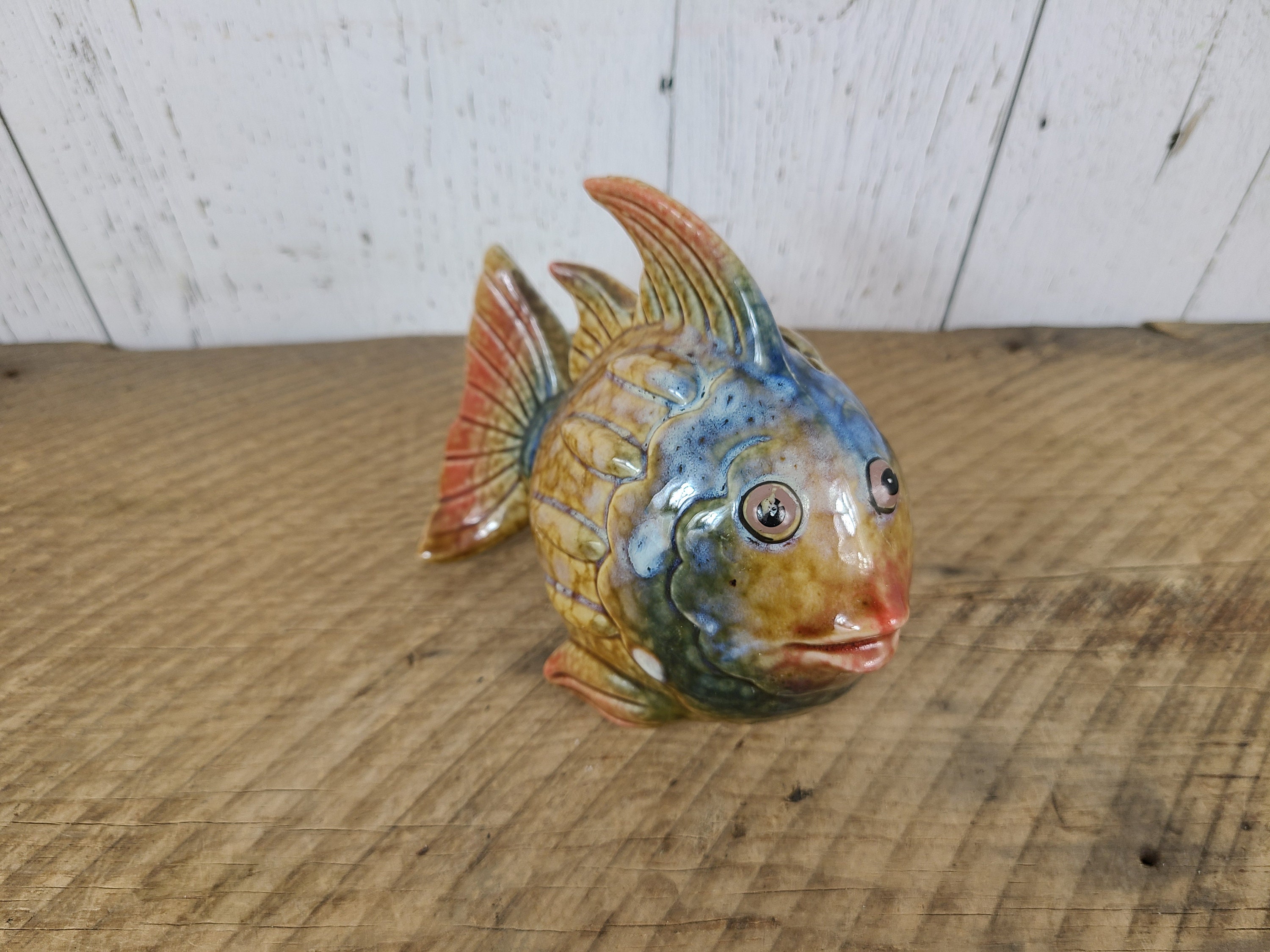 Vintage Ceramic Fish Bank Collectible Coin Bank Money Saver Retro Ocean ...