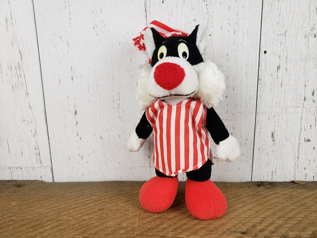 Vintage 90s Sylvester the Cat Plushie Christmas Ornament Plush 8.5 Tall ...