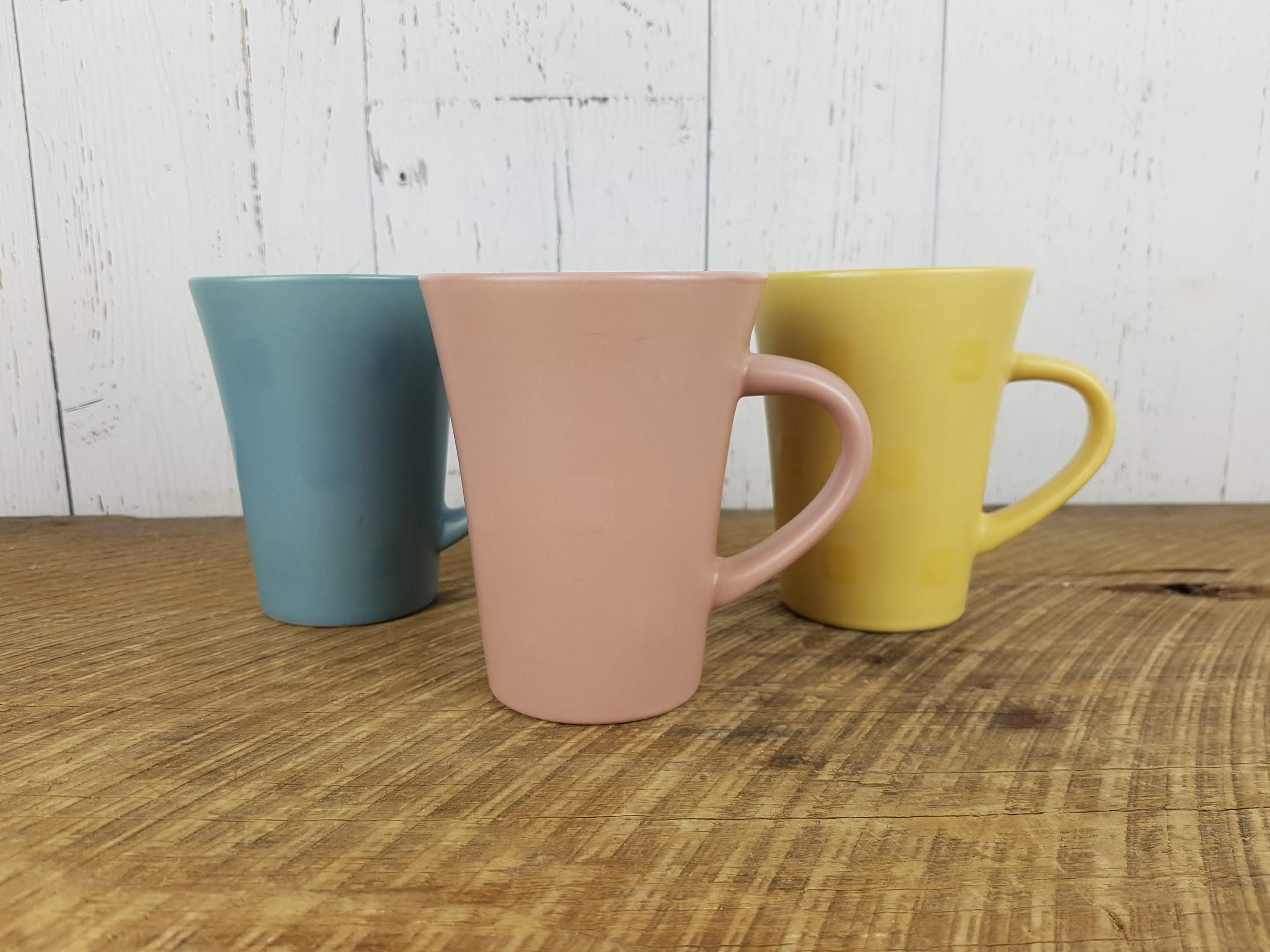 Vintage Set of 3 Pastel Coffee Mugs 80s Stoneware Pale Pink - Etsy UK