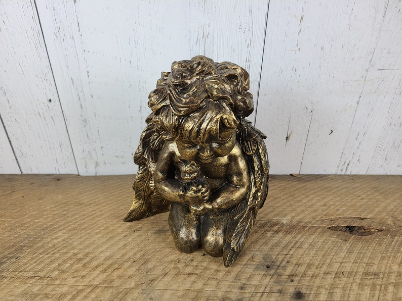 Vintage Sitting Cherub Baby Statue Brushed Bronze Plastic - Etsy Canada