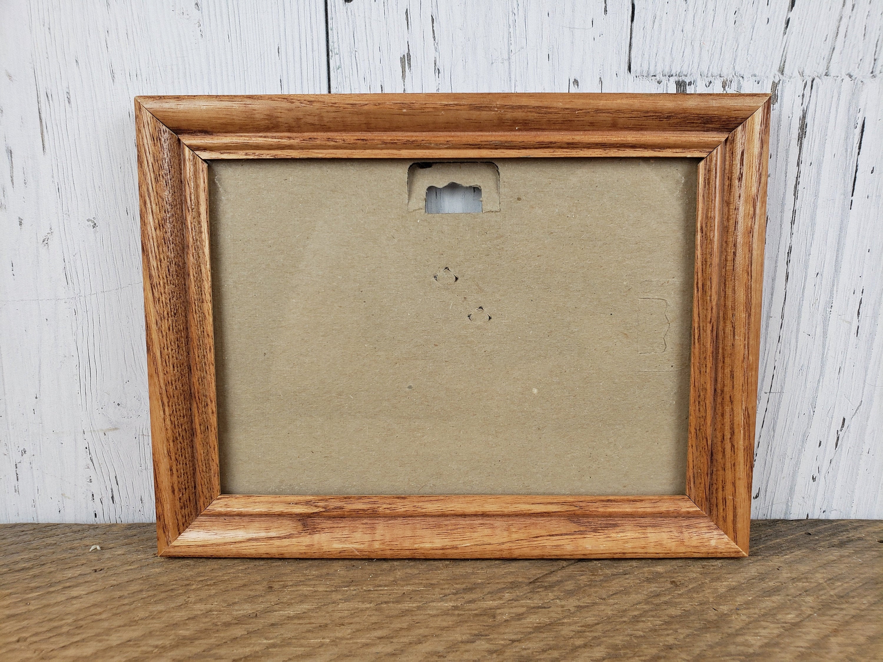 Vintage Solid Oak Wood Picture Frame w/ Glass for 5x7 Image | Etsy