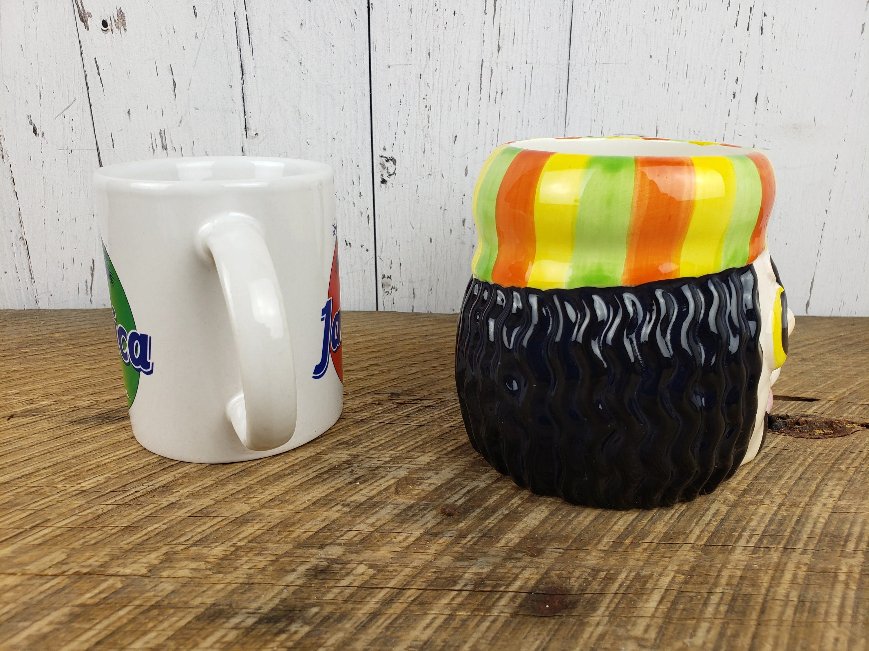 Vintage Set of 2 Jamaica Mismatched Coffee Mugs Rasta Shaped | Etsy