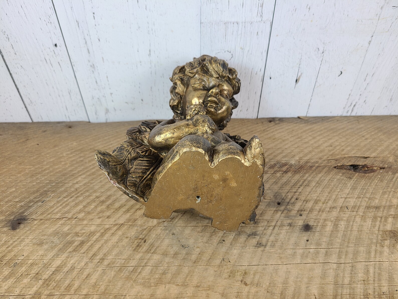 Vintage Sitting Cherub Baby Statue Brushed Bronze Plastic - Etsy Canada