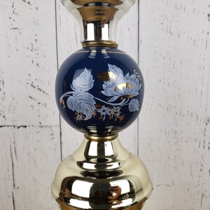 Vintage Brass & Blue Floral Porcelain Table Lamp Bedroom - Etsy