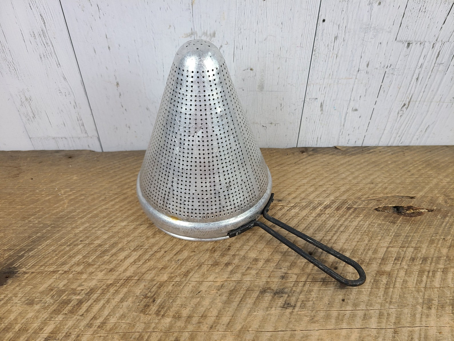Vintage Aluminum Strainer Cone Shaped Metal Colander Sieve - Etsy