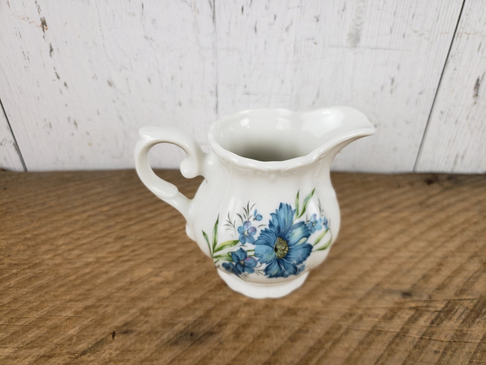 Vintage Blue Flower Creamer Pitcher Floral Japan Ceramic Cream | Etsy