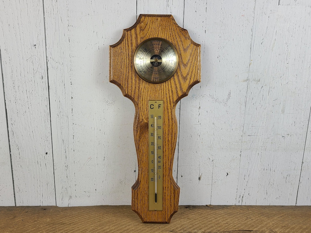 Vintage Barometer Wall Hanging Two Weather Prediction Precision Tool ...