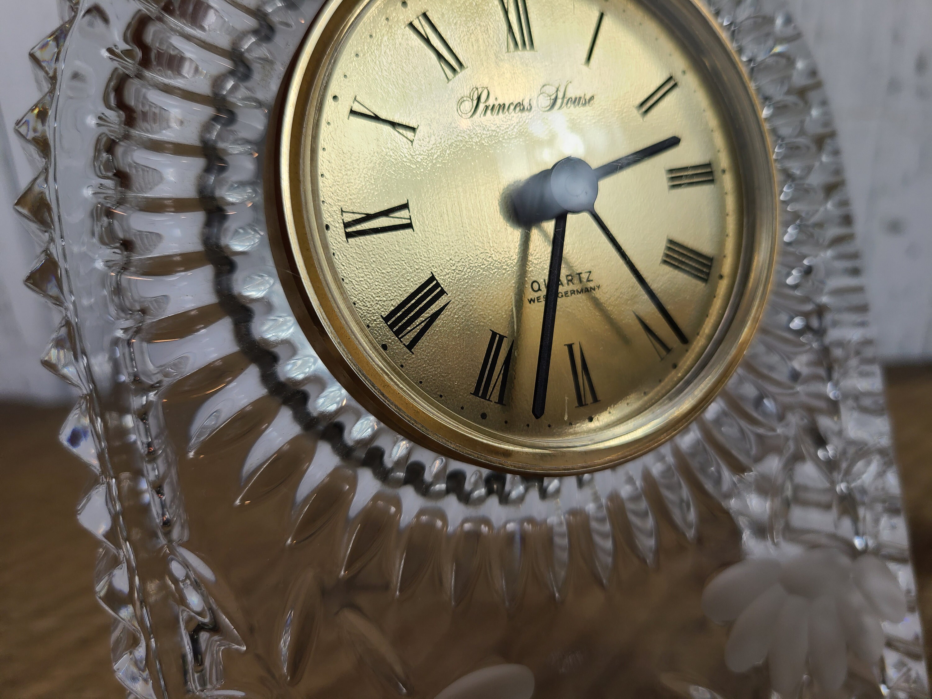 Home & Living Home Décor Vintage Lead Crystal Quartz Clock Princess ...