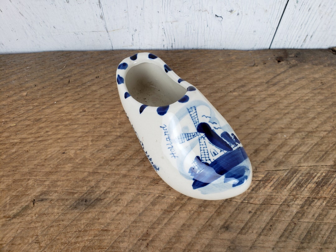 Vintage Small Dutch Ceramic Clog Delft Blue Windmill - Etsy