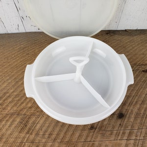 Vintage Tupperware Party Platter White Divided Sections Round Vegetable ...