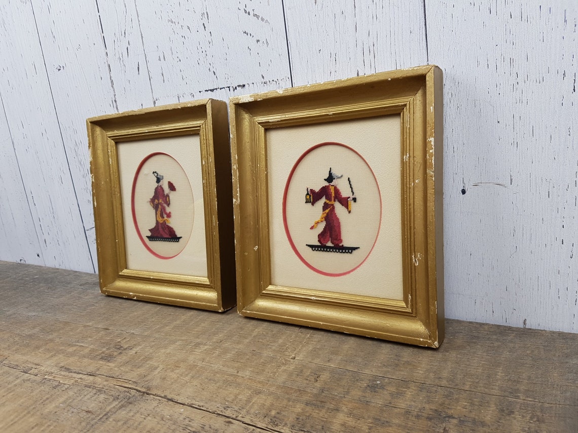 Vintage Pair of Chinese Courtesans Wall Art Imperial China - Etsy