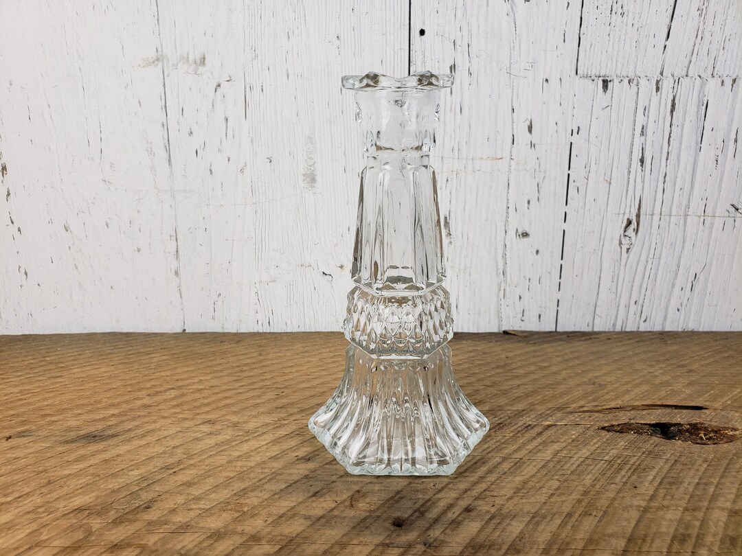 Vintage Small Fluted Bud Vase 6 Clear Pressed Glass - Etsy