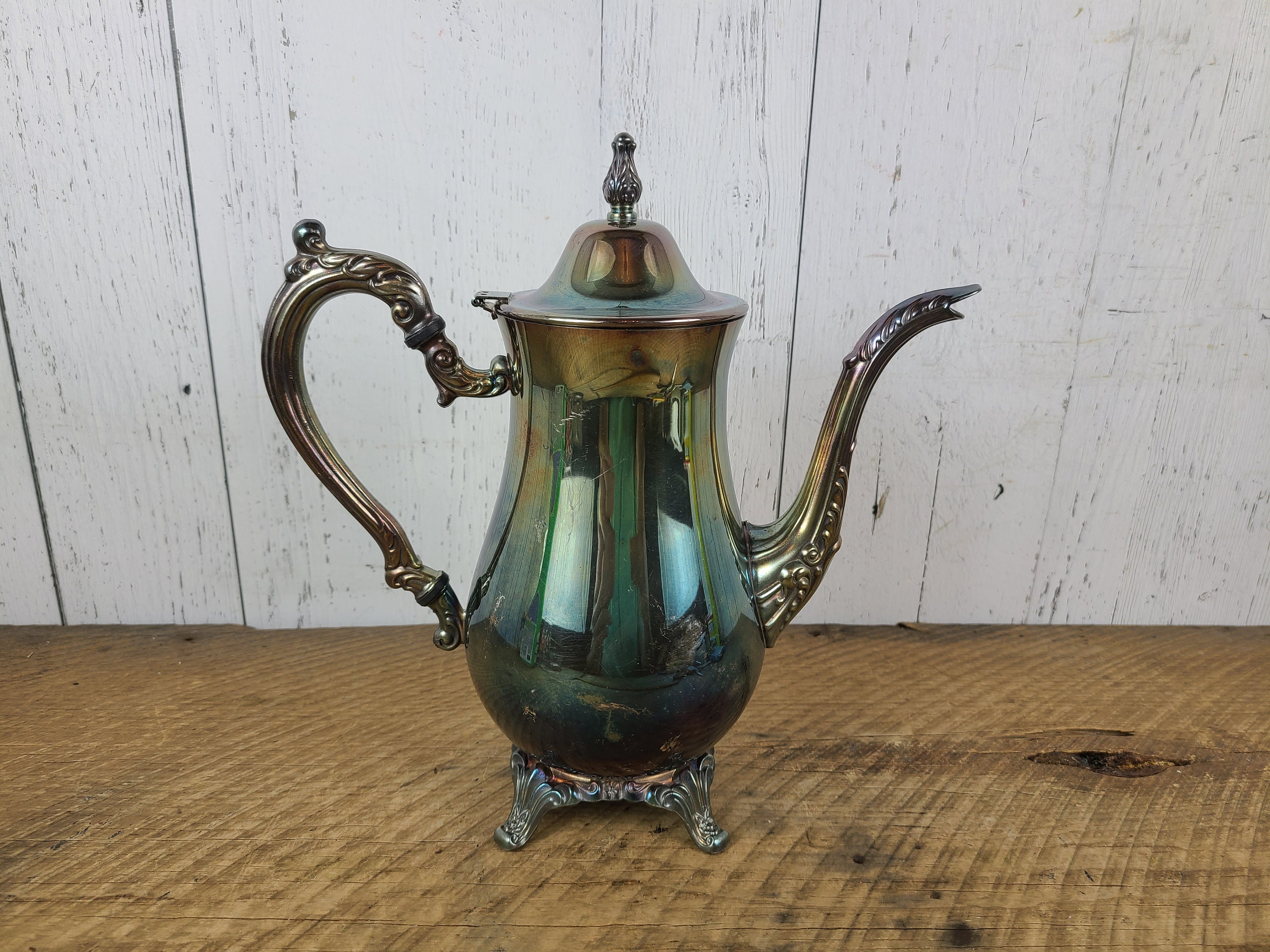 Vintage Oneida USA Silver Plate Tea Pot Retro Coffee Pot - Etsy Canada