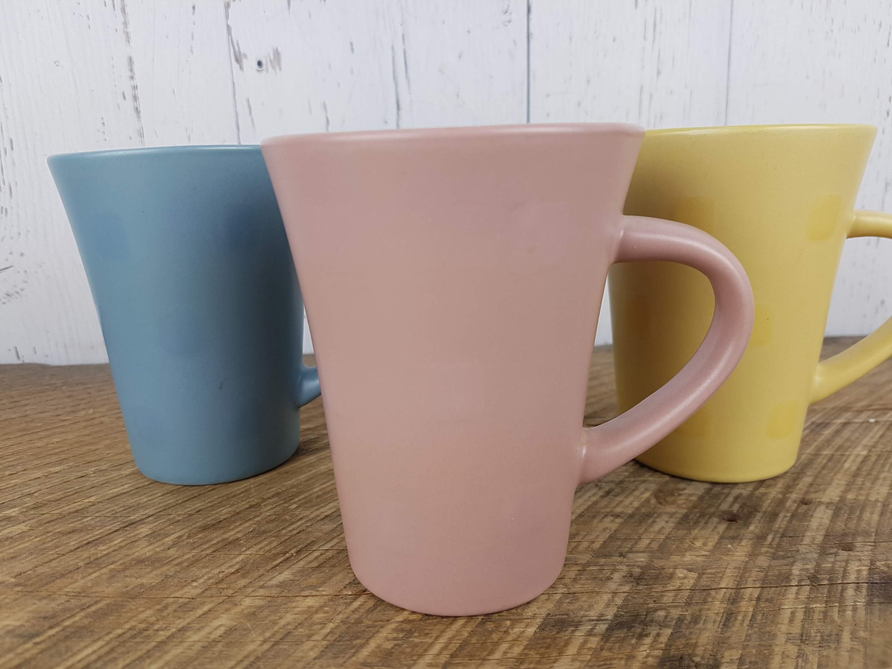 Vintage Set of 3 Pastel Coffee Mugs 80s Stoneware Pale Pink - Etsy UK