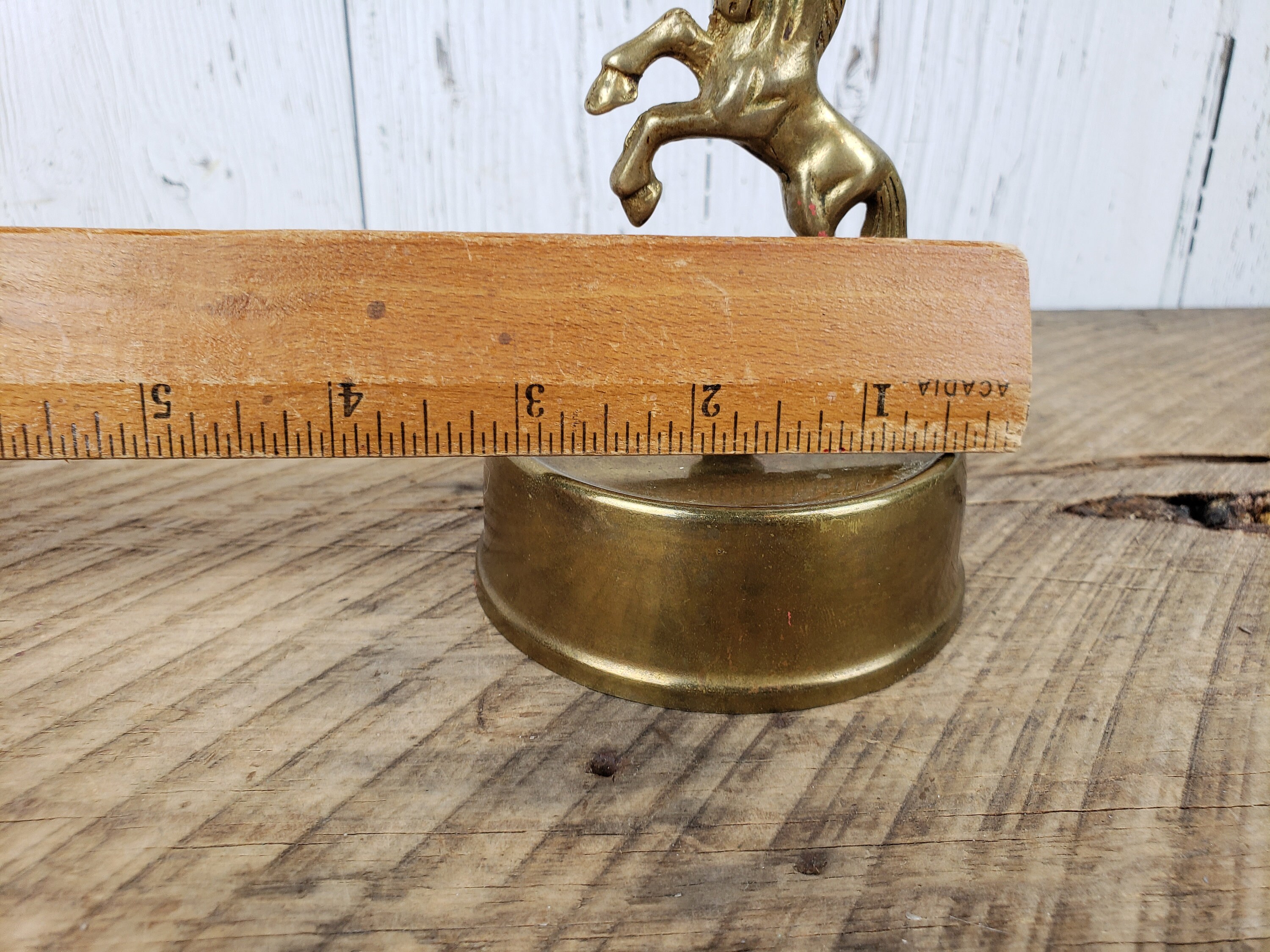 Art & Collectibles Vintage Brass Unicorn Statue on Pedestal Gold Metal ...