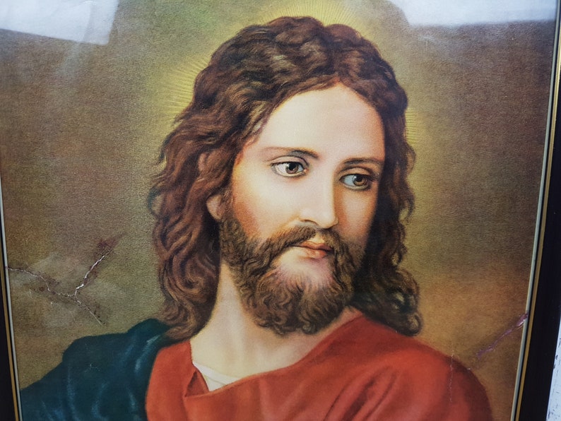 Antique 1930 Jesus at 30 Portrait Framed Print W/ Glass - Etsy
