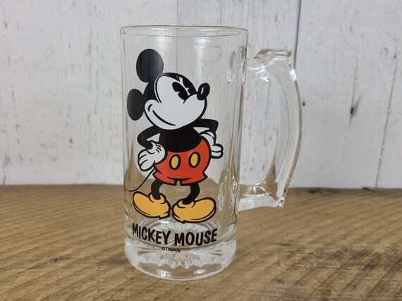 Vintage Mickey Mouse Beer Mug Walt Disney Character Glass - Etsy