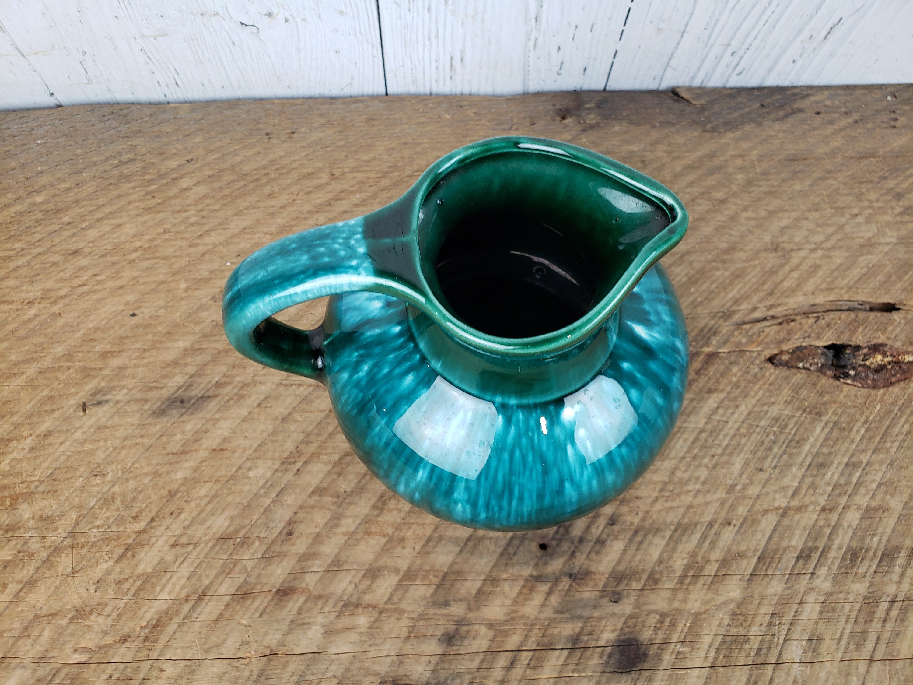 Vintage Turquoise Drip Glaze Jug 22 OZ Ceramic Pitcher Japan - Etsy