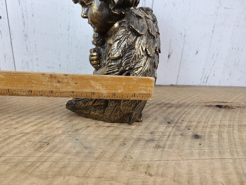 Vintage Sitting Cherub Baby Statue Brushed Bronze Plastic - Etsy Canada