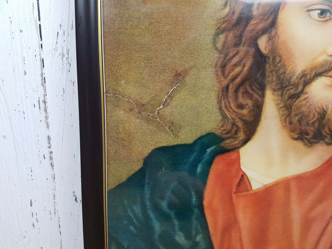 Antique 1930 Jesus at 30 Portrait Framed Print W/ Glass - Etsy