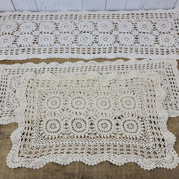 Vintage Hand Crocheted Rectangular Doilies - Etsy