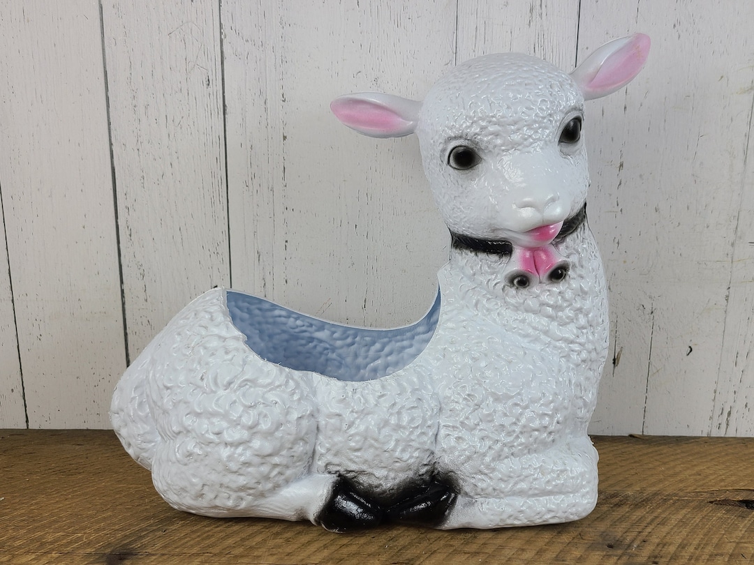 Vintage Large Plastic Lamb Planter 15 Wide Baby Gift - Etsy