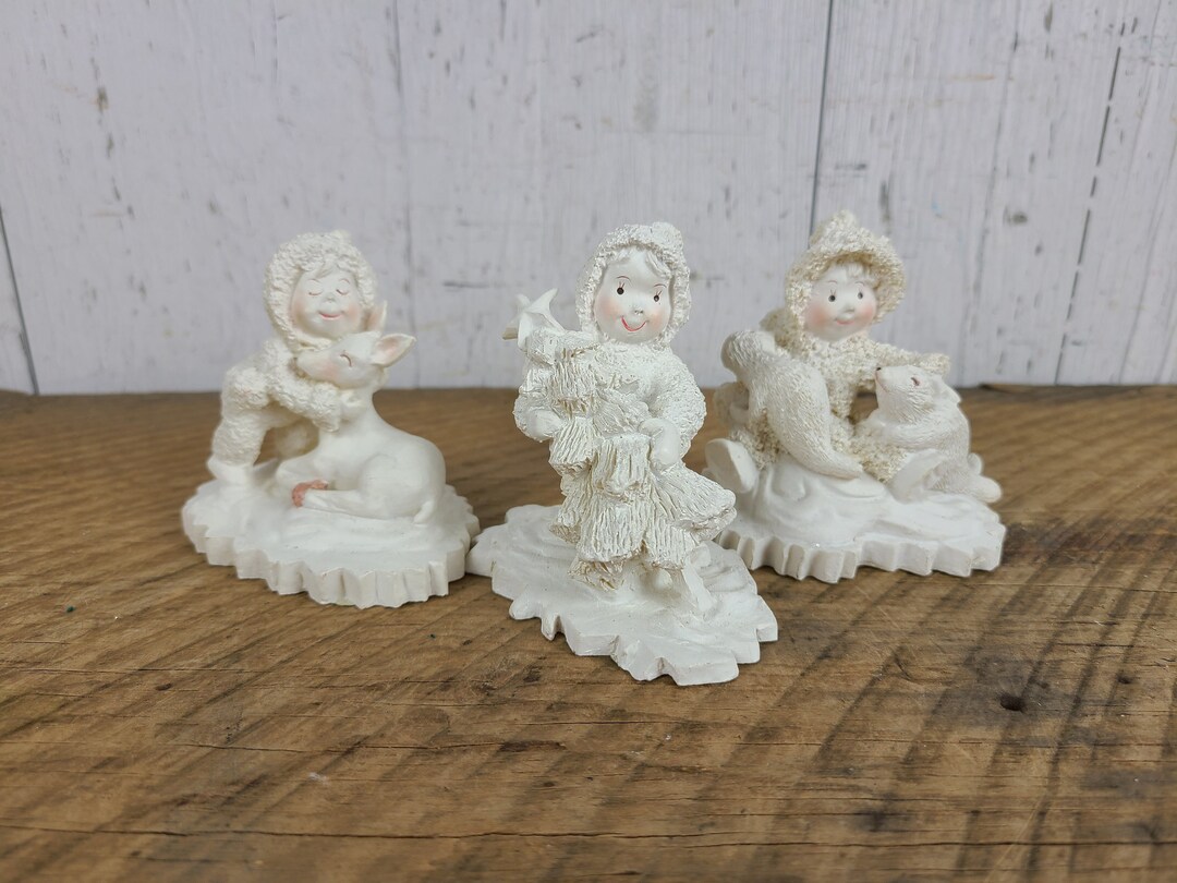 Vintage 90s Set of 3 Avery Snow Babies 1994 Resin Collectible Snow Baby ...