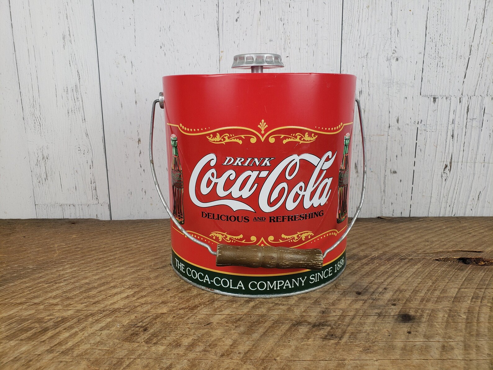 Vintage Coca Cola Ice Bucket Coke Red Metal & Plastic Soft - Etsy