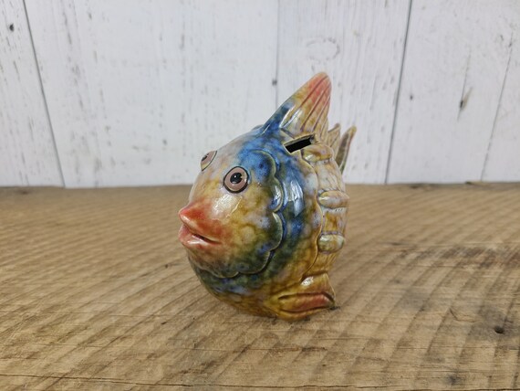 Vintage Ceramic Fish Bank Collectible Coin Bank Money Saver Retro Ocean ...