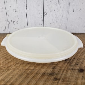 Vintage Tupperware Party Platter White Divided Sections Round Vegetable ...