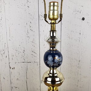 Vintage Brass & Blue Floral Porcelain Table Lamp Bedroom - Etsy