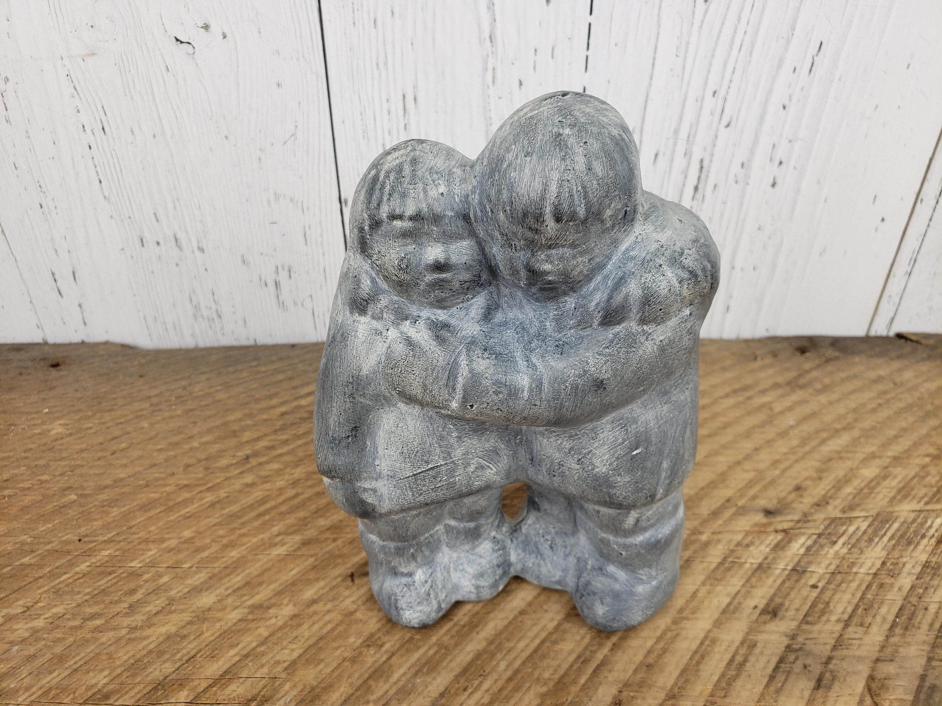 Vintage Inuit Statue Painted Ceramic Pair of Eskimo Hugging | Etsy