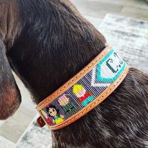 Custom Beaded Inlay Leather Dog Collar - Etsy