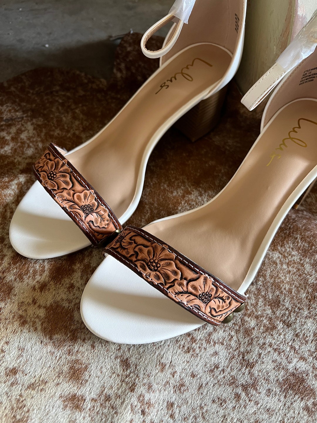 Tooled Leather Heels - Etsy