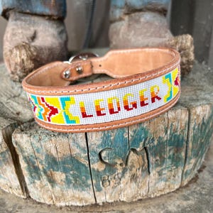 Custom Beaded Inlay Leather Dog Collar - Etsy