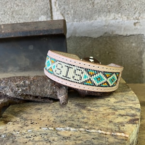 Custom Beaded Inlay Leather Dog Collar - Etsy