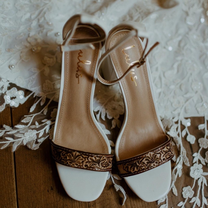 White Bridal Short Heels - Etsy