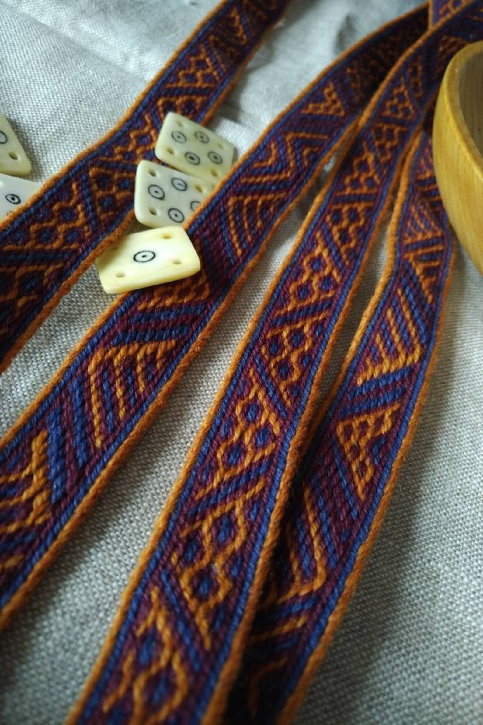 Celtic trim Hallstatt Tablet weaving belt inspired by | Etsy