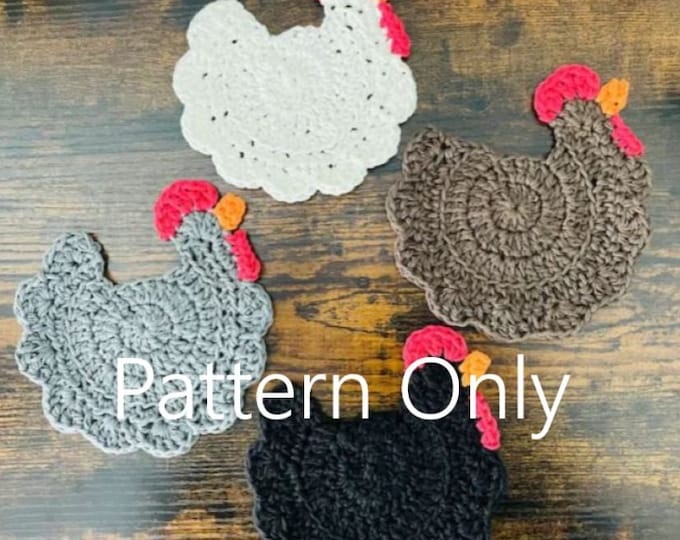 Pattern - Crochet Chicken Coaster Pattern - Crochet Pattern - Crochet ...