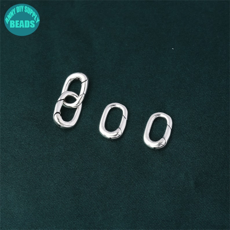 S925 Sterling Silver Spring Clasp,oval Circle Spring Clasp,necklace ...
