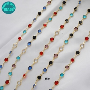 14k Gold Plated Brass Round Zircon Chain,bracelet Chain,gold Plated ...