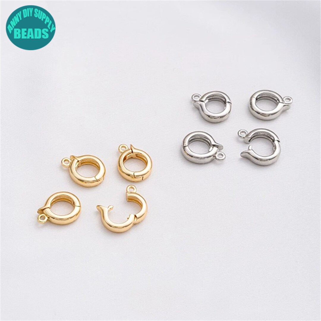 14K Gold Plated Brass Circle Clasp,necklace Clasp,pearl Bracelet Buckle ...