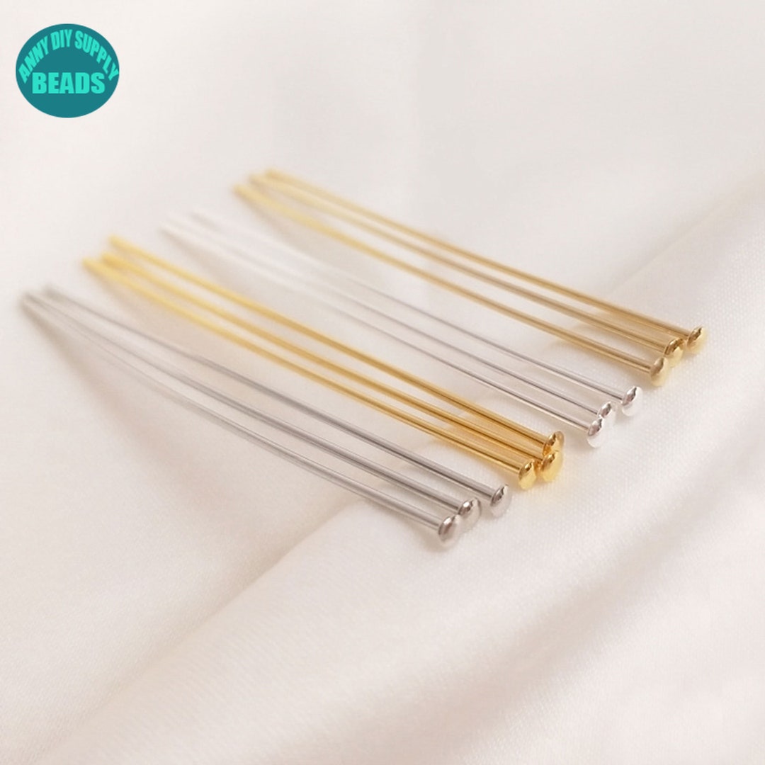Gold Plated Brass Flat Pins,silver Plated Flat Pins,flat Head Pins - Etsy