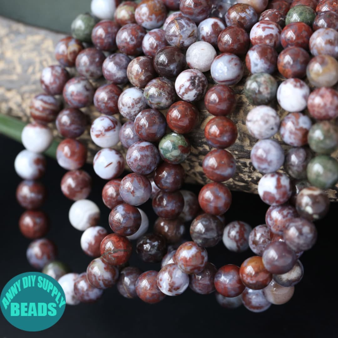 6/8/10mm Genuine Blood Stone Beads,semi-precious Gemstone Beads,polised ...