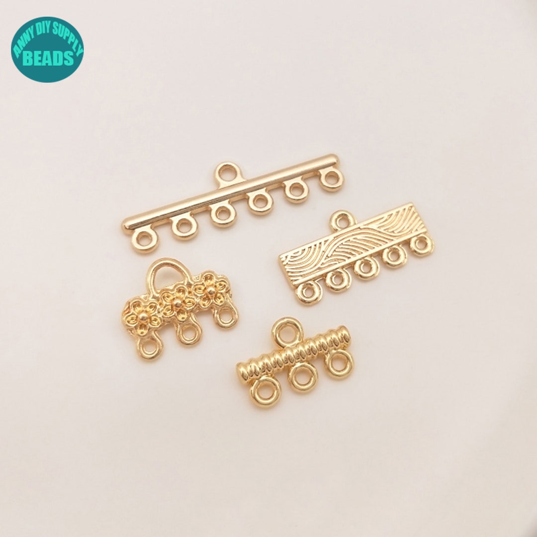 14K Real Gold Plated Bracelet End Connector,multiple Loop Connector ...