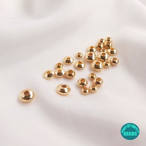 10/50/100pcs 14K Gold Plated Rondelle Beads,gold Plated UFO Beads,gold Plated Spacer Beads - Etsy